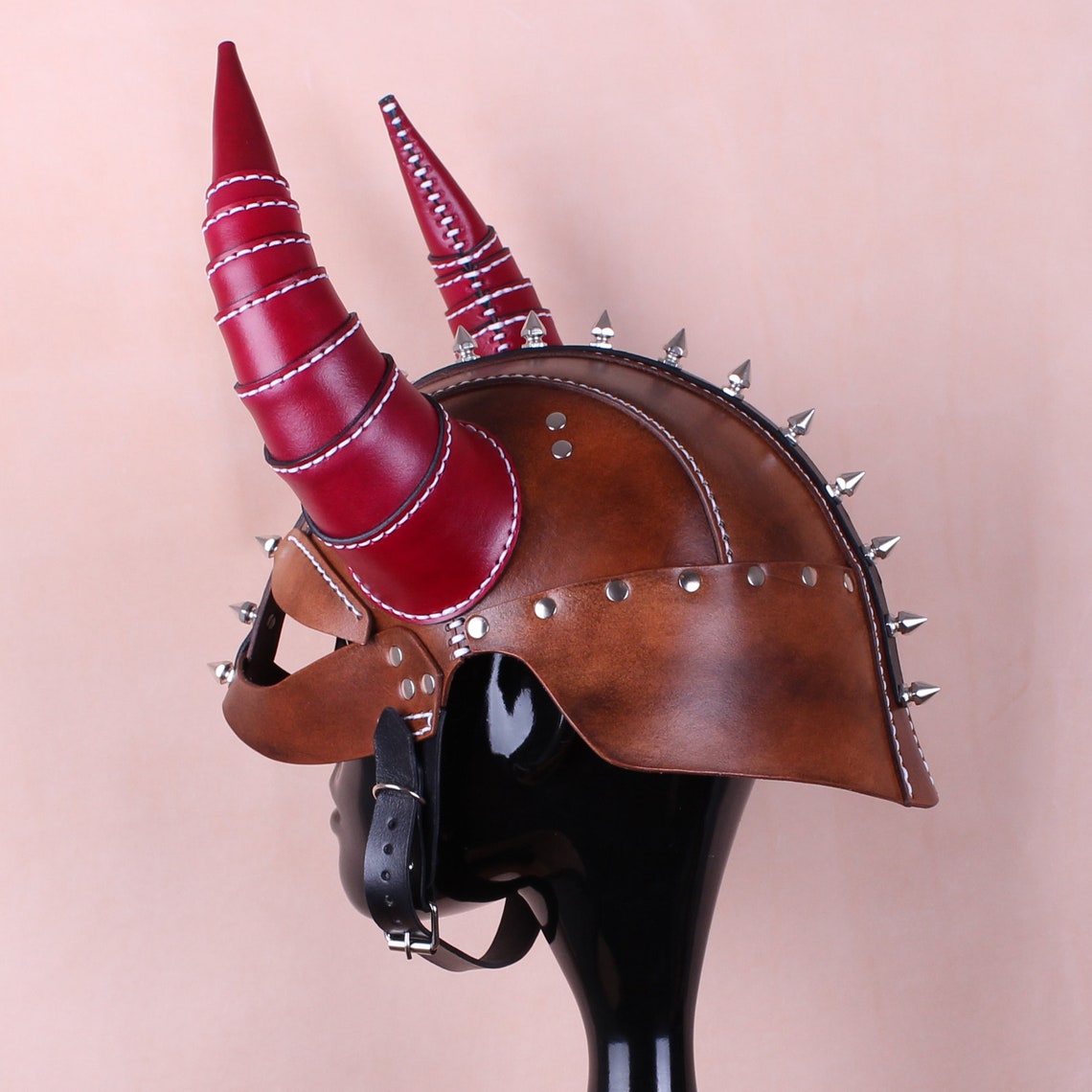 Leder Wikinger Helm Gehörnter Helm | Etsy