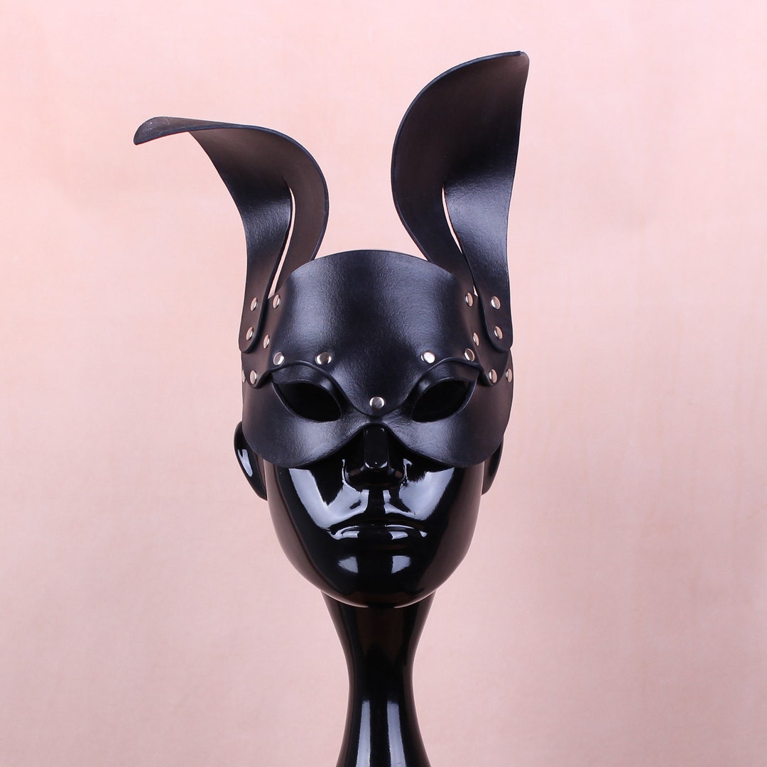 Black Bunny Half Mask, Rabbit Leather Mask, BDSM Mask - Etsy