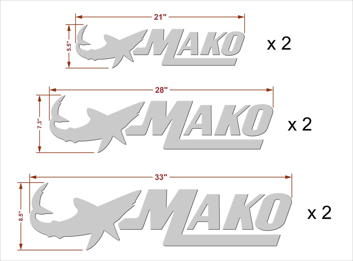 Mako Boat Emblem Domed Decals Stickers set - Etsy