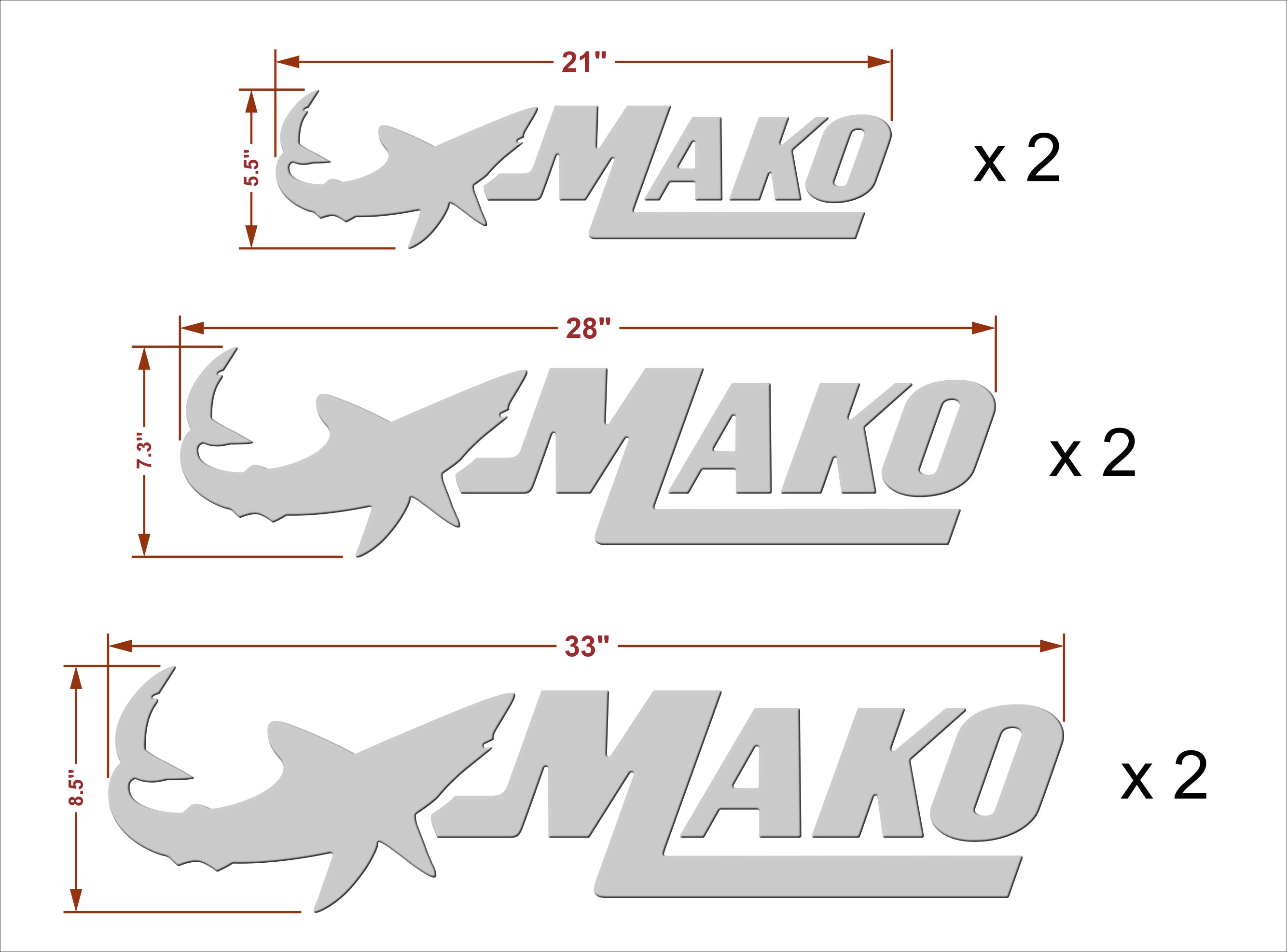Mako Boat Emblem Domed Decals Stickers set - Etsy