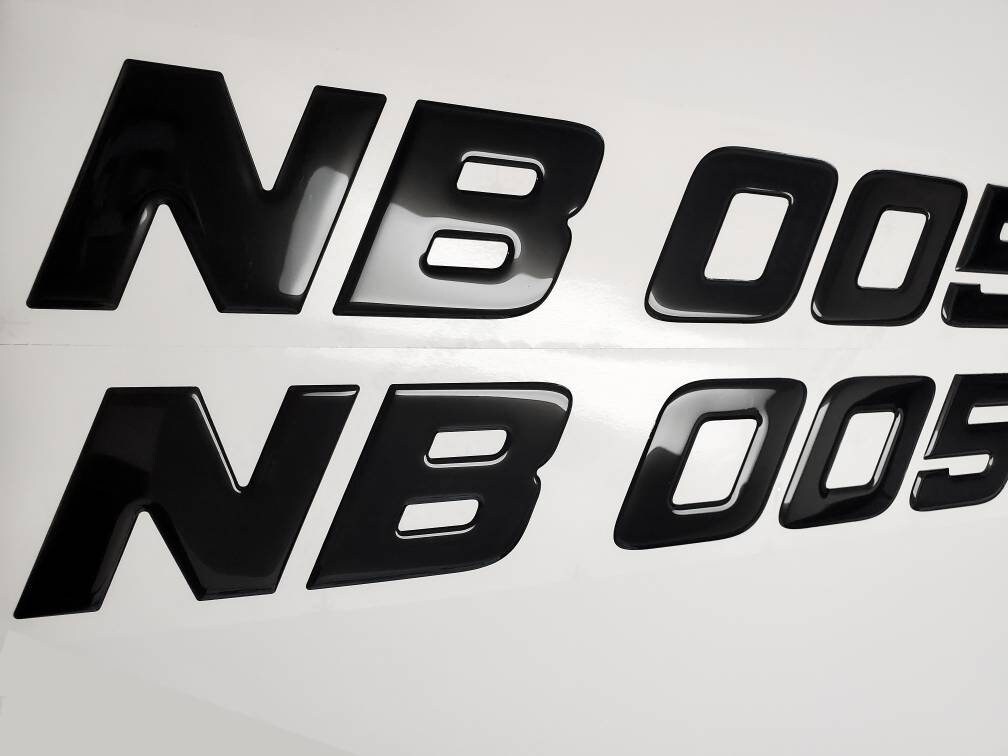 Sportsman Font Boat Registration Numbers Decals Domed Stickers - Etsy