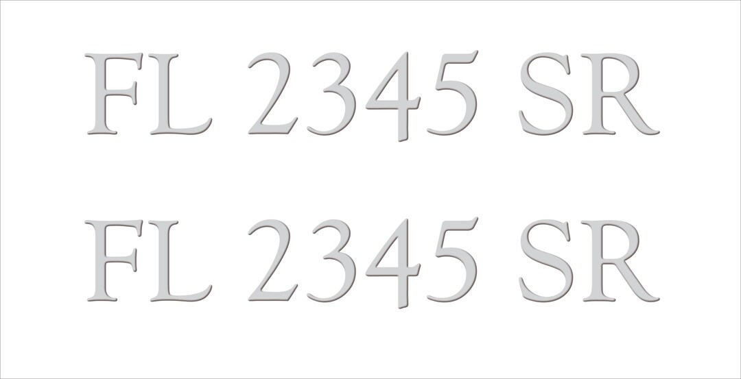 Boat Registration Numbers Decals Domed Stickers (set) - Etsy