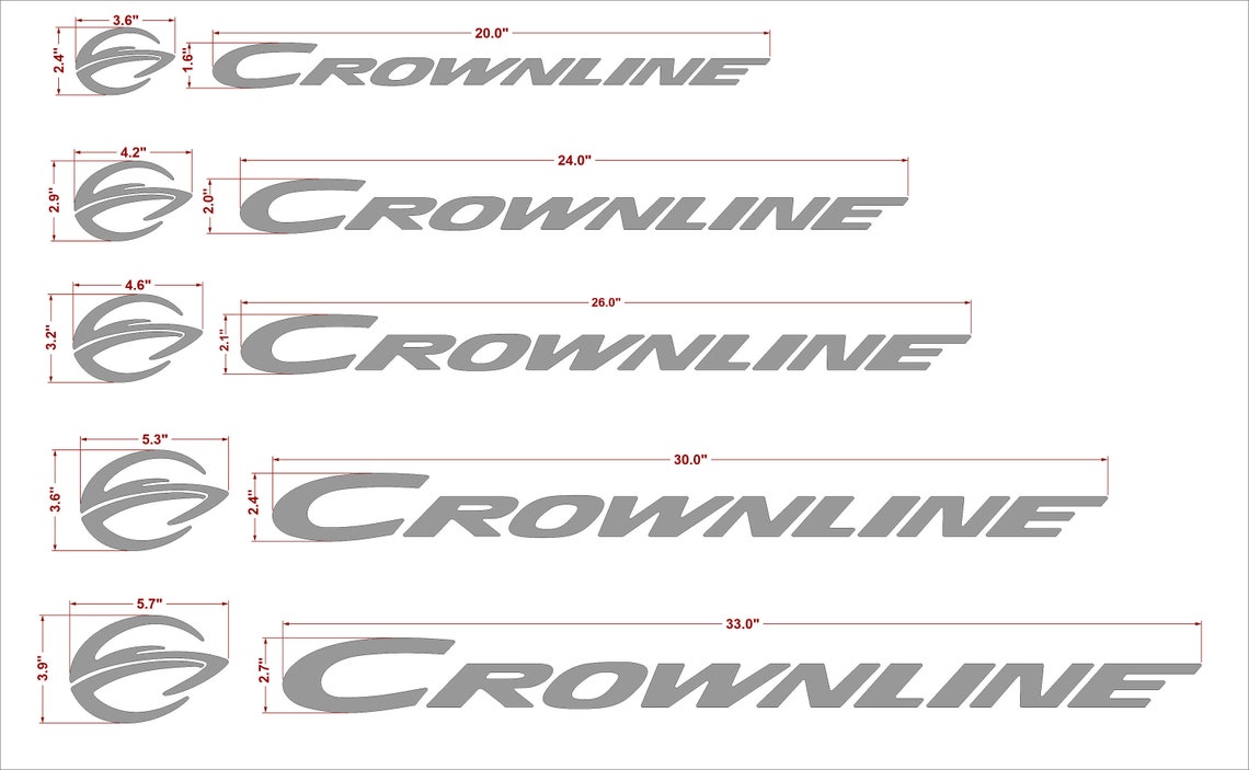 Crownline Boat Emblem Domed Boat Decals Stickers set | Etsy