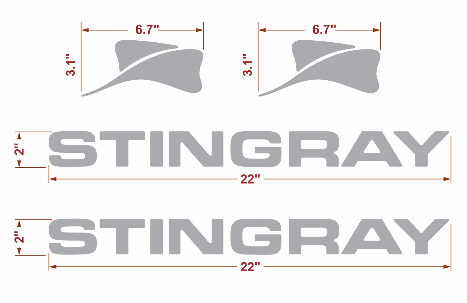 Stingray Boat Emblems Chrome Domed Decals Stickers set - Etsy