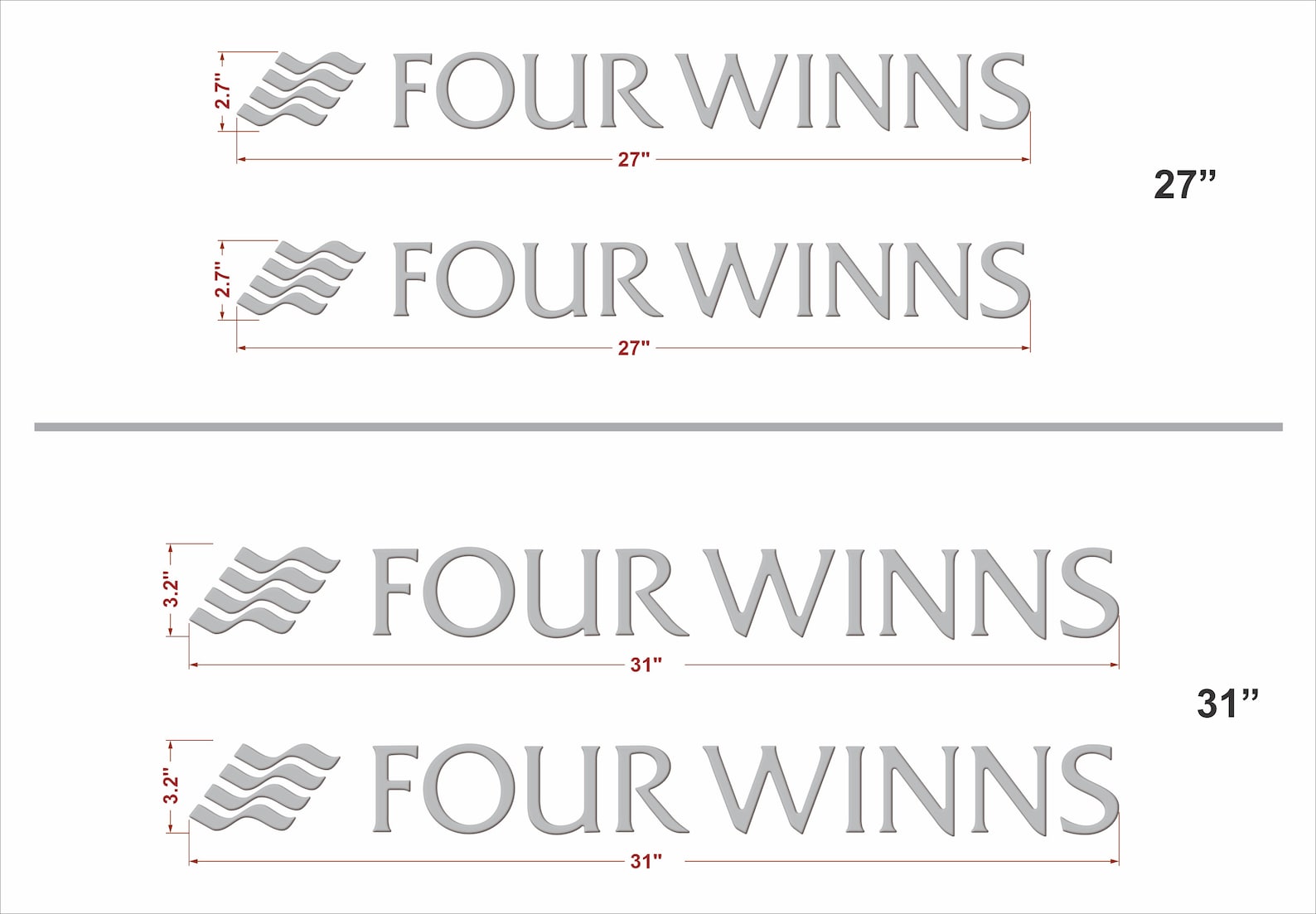 Four Winns Boat Emblems Domed Decals Stickers (set) - Etsy