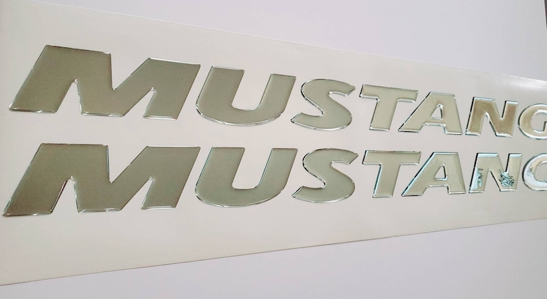 Mustang Boat Emblems Domed Decals Logo Stickers Chrome set | Etsy