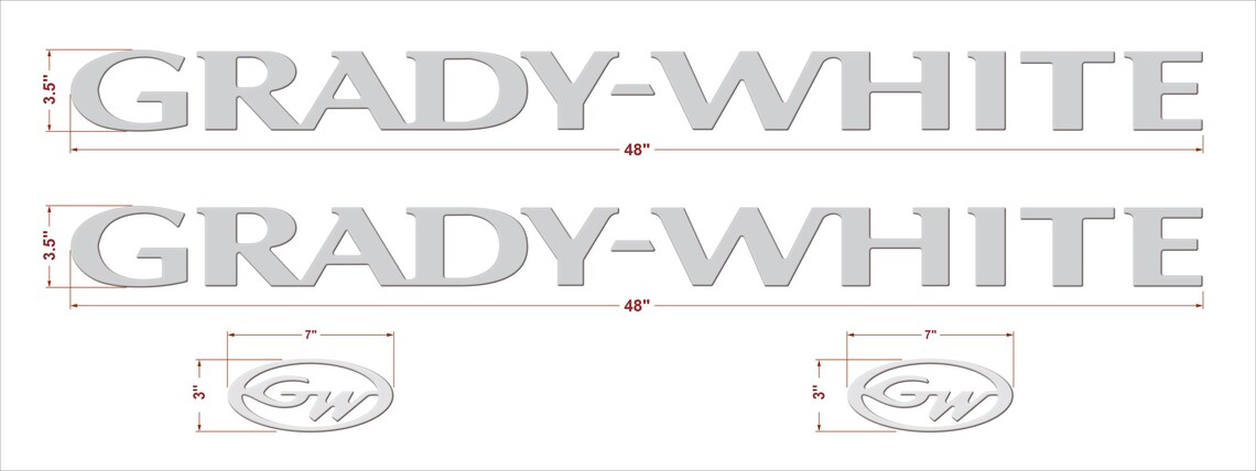 Grady White Boat Emblem Domed Decals Stickers (set of Two) - Etsy