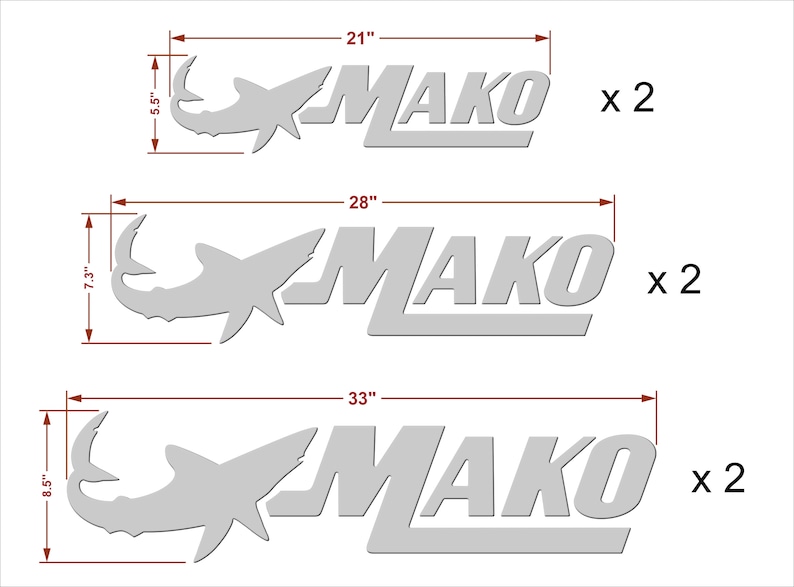 Mako Boat Emblem 28 Domed Decals Stickers set - Etsy