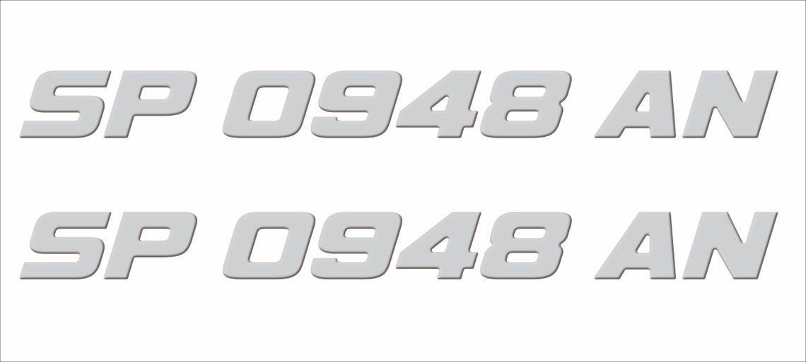 Sportsman Font Boat Registration Numbers Decals Domed Stickers - Etsy