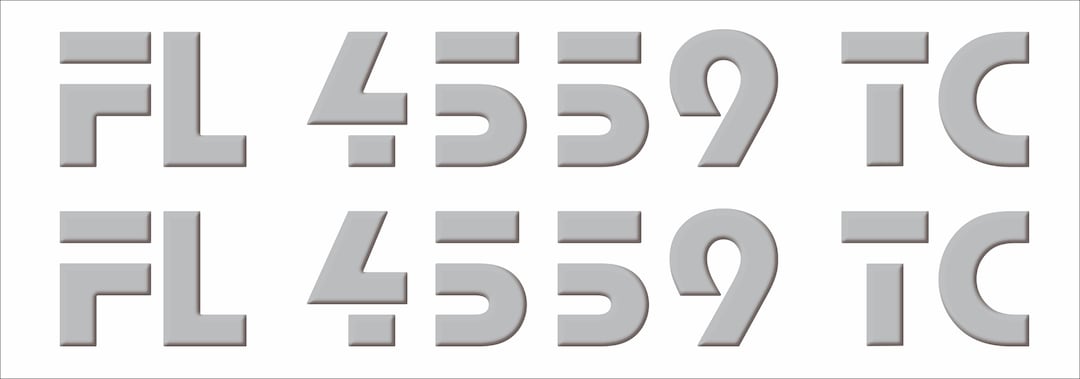 Custom SEA VEE Font Boat Registration Numbers Domed Decals Stickers ...