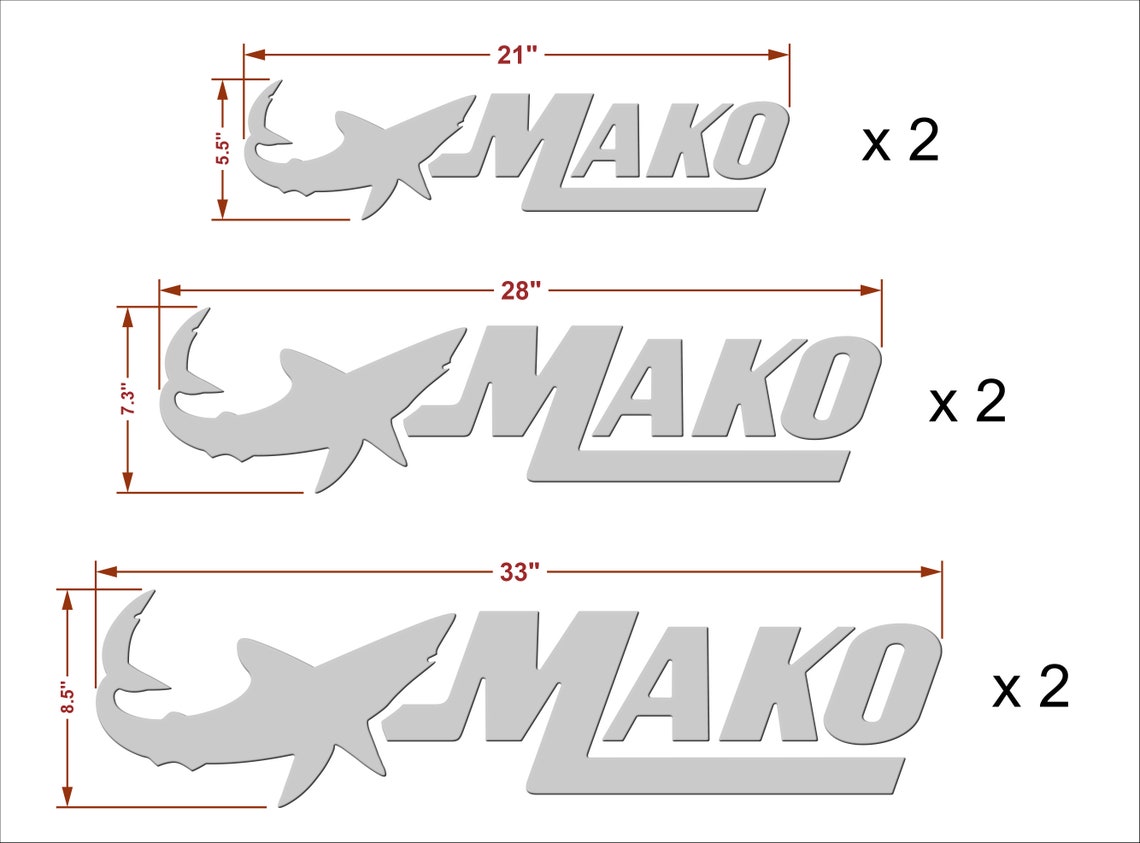 Mako Boat Emblem Domed Decals Stickers (set) - Etsy