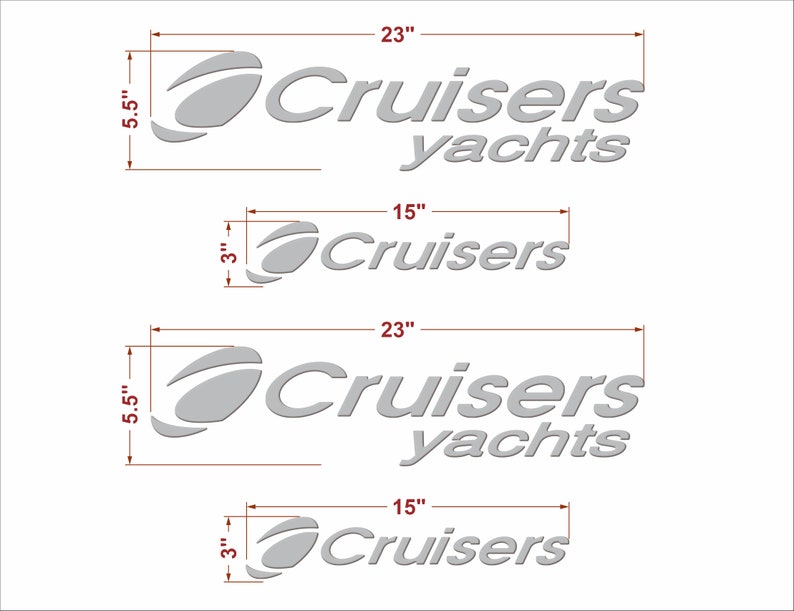Cruisers Yachts Emblem Boat Domed Decals Stickers set | Etsy
