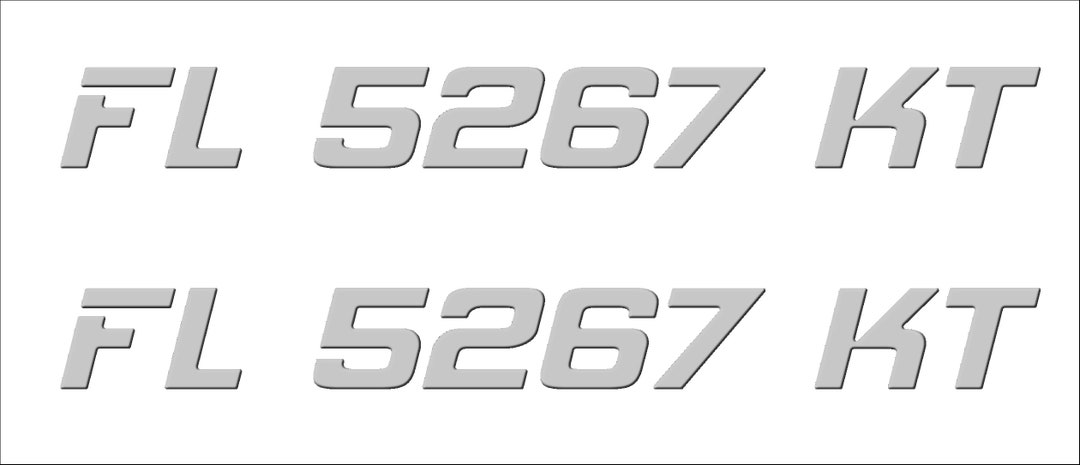 Mastercraft Font Boat Registration Numbers Decals Domed Stickers (set ...