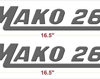 Mako 258 Boat Emblem Domed Decals Stickers set - Etsy