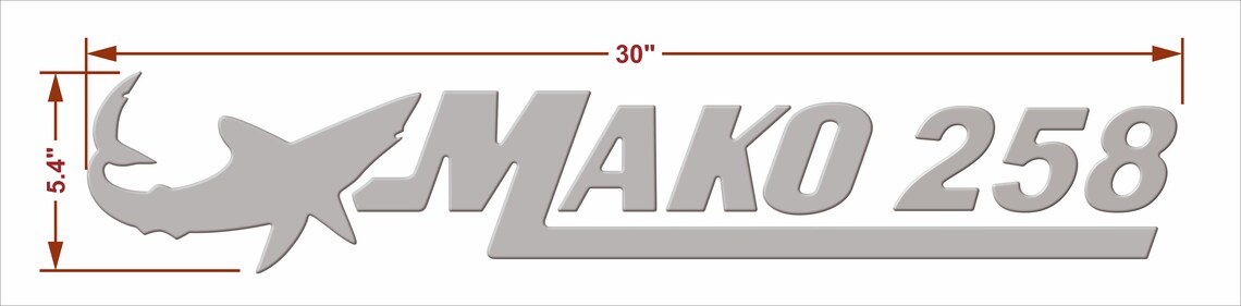 Mako 258 Boat Emblem Domed Decals Stickers set - Etsy