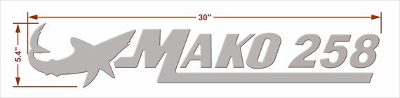 Mako 258 Boat Emblem Domed Decals Stickers set - Etsy