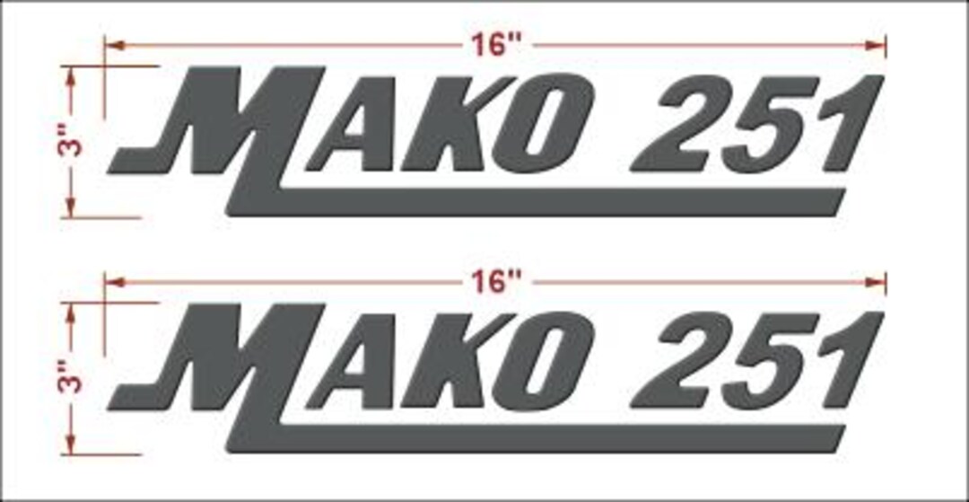 Mako 251 Boat Emblem Domed Decals Stickers (set) - Etsy