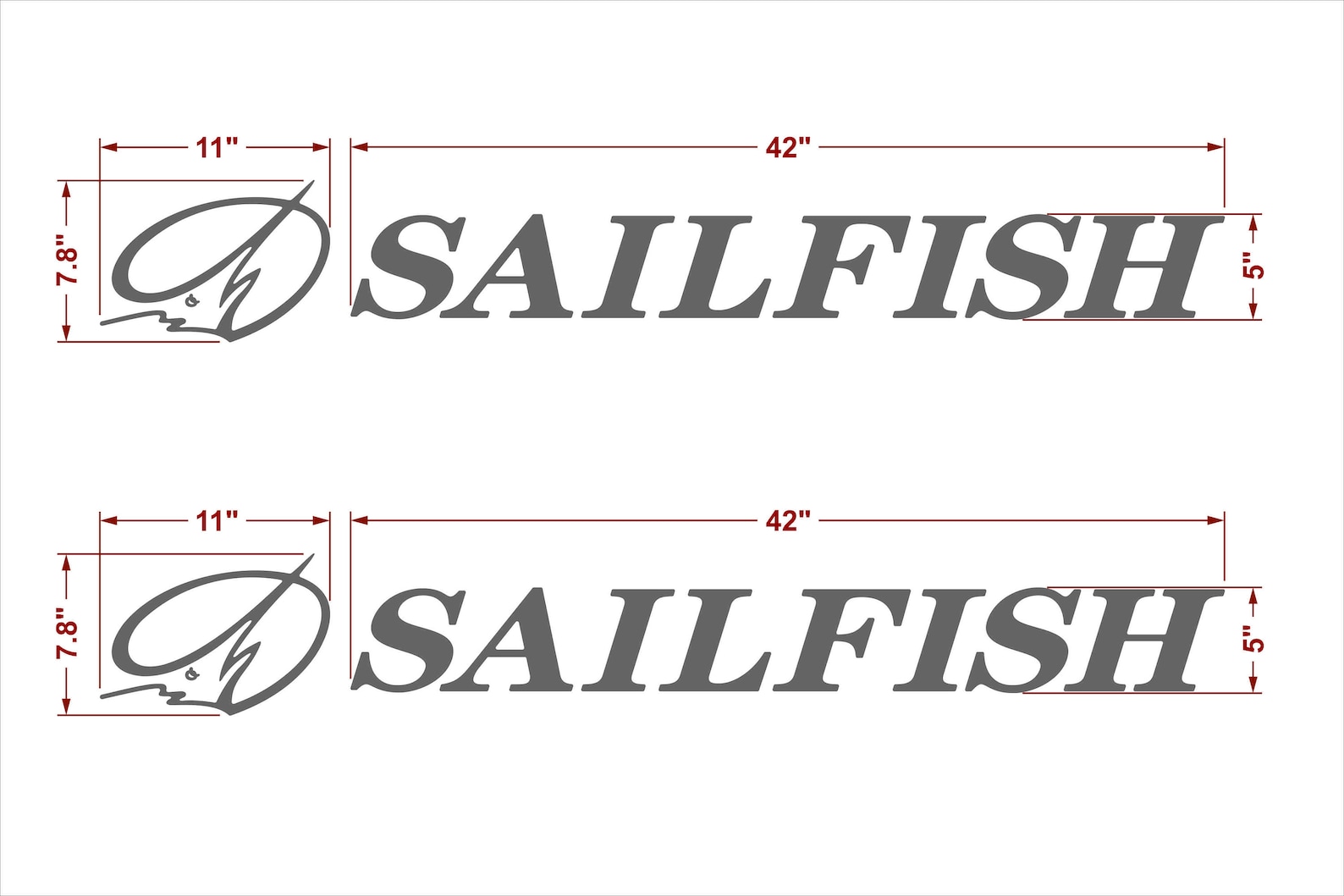 Sailfish Boat Emblems 42" Chrome Domed Decals Stickers (set) - Etsy
