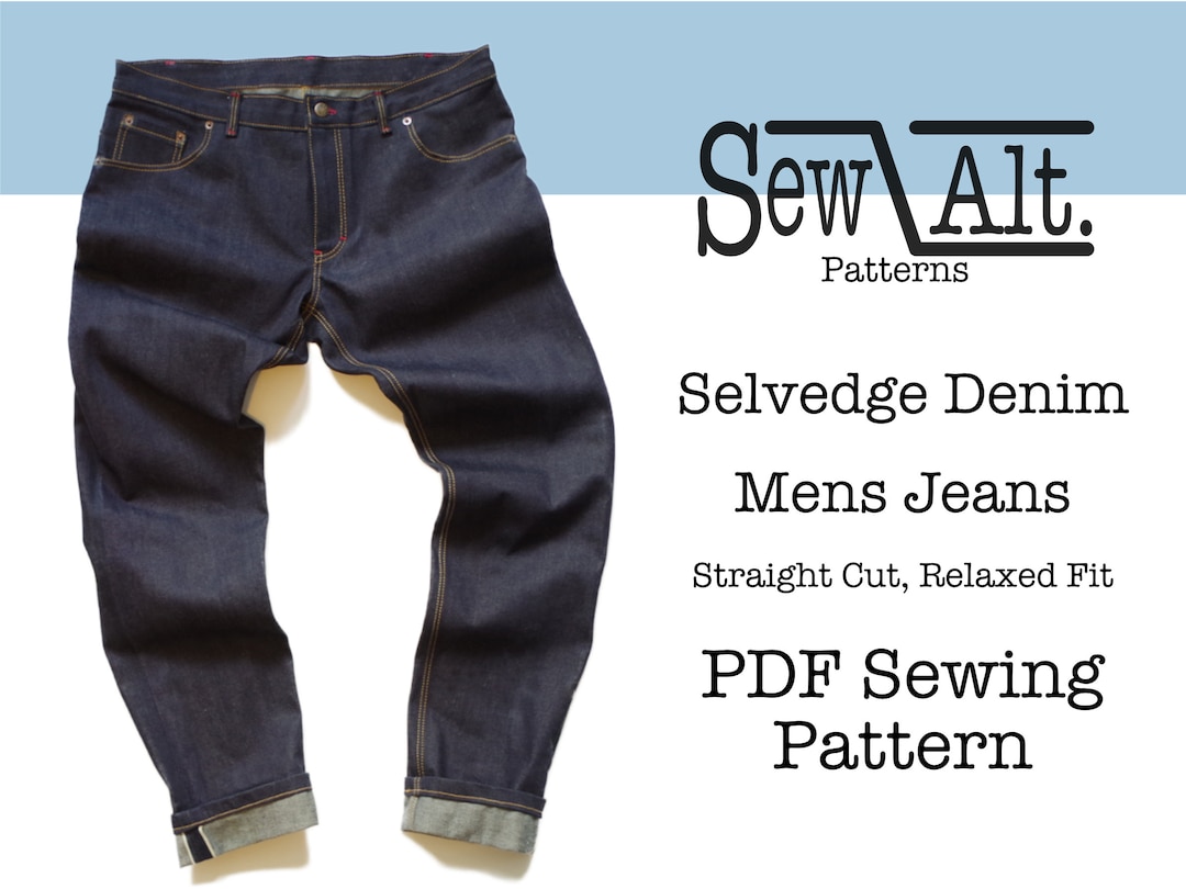 Sewalt Patterns, Selvedge Denim, Men's Jeans, Relaxed Fit, PDF Sewing Pattern - Etsy