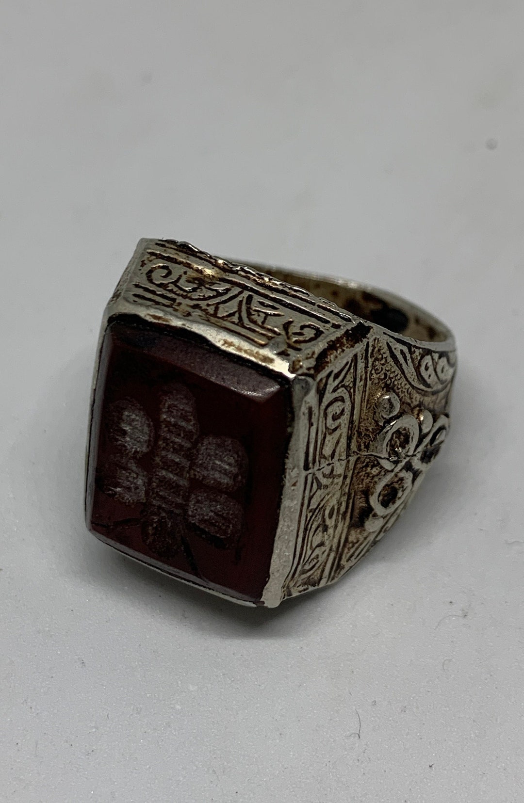 Vintage Moroccan Berber Amazigh Tribal Stamp Ring – Handmade Authentic ...