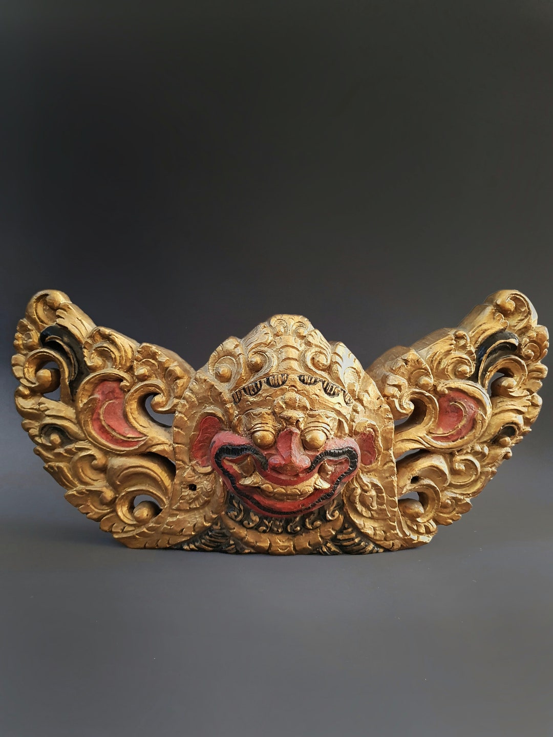 Large Old Balinese Kala Wood Carving Bali Indonesia - Etsy