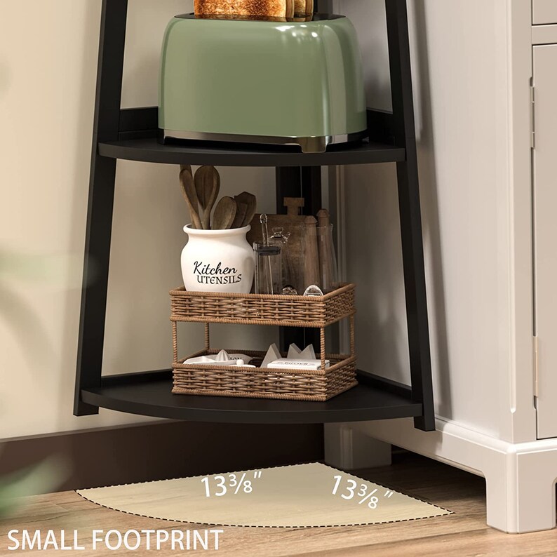 Corner Shelf 4 Tier Bamboo Corner Bookshelf 47-inch-tall - Etsy