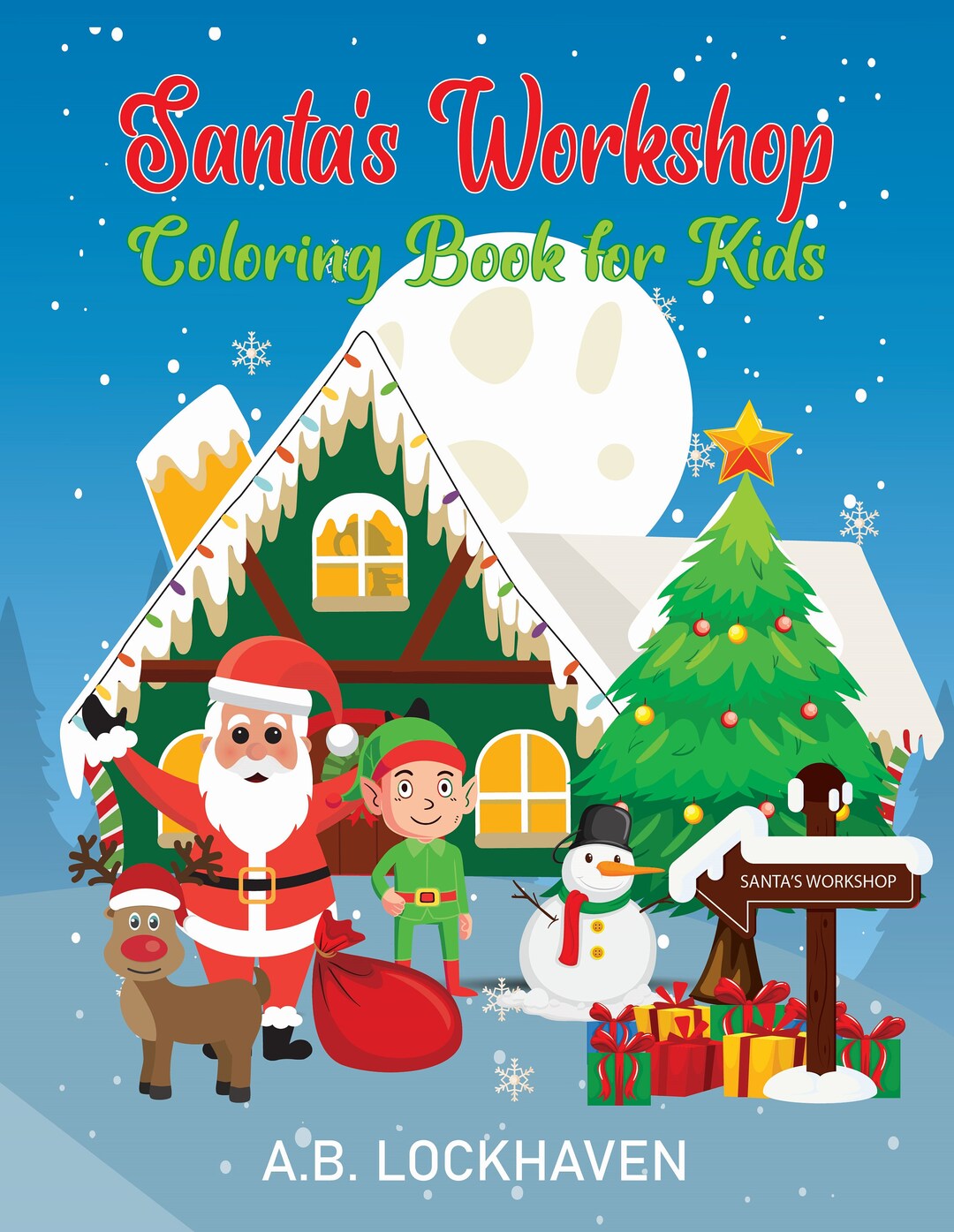 Santa's Workshop Coloring Pages for Kids (digital Download) - Etsy