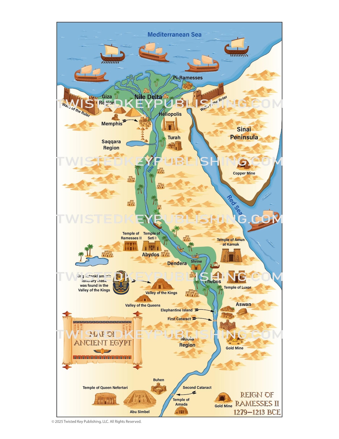 Ancient Egypt Map: Ramesses II Era, Homeschool History (digital ...