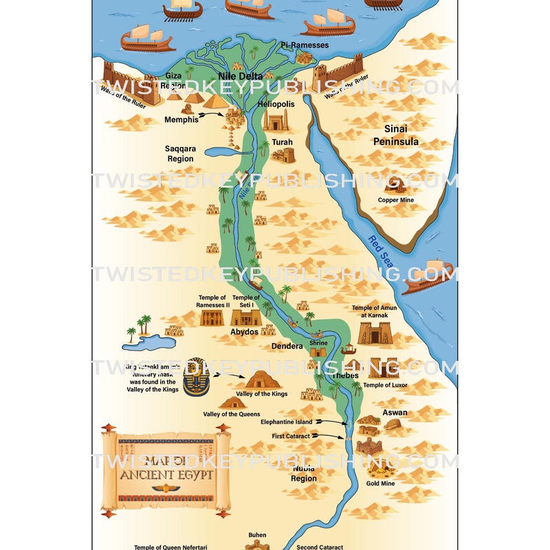 Ancient Egypt Map Poster - Etsy