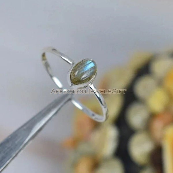 Labradorite Ring Minimalist - Etsy