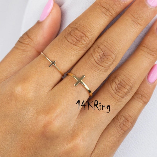 Gold Cross Ring - Etsy