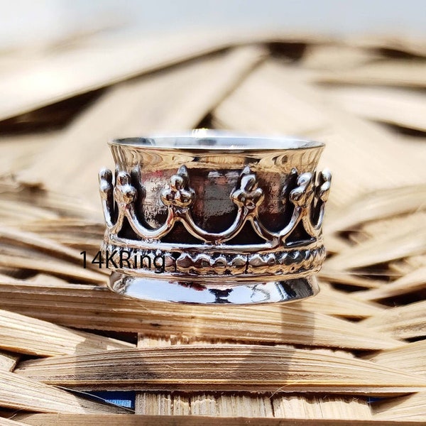 Silver Crown Ring - Etsy