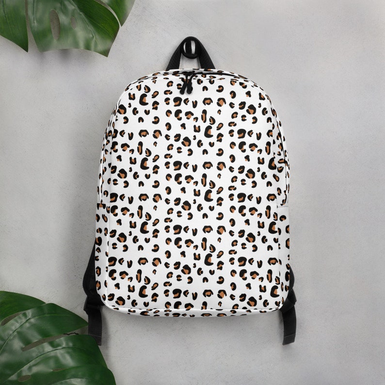 Minimalist Backpack With Leopard Print Travel Bag Airplane Carry on ...