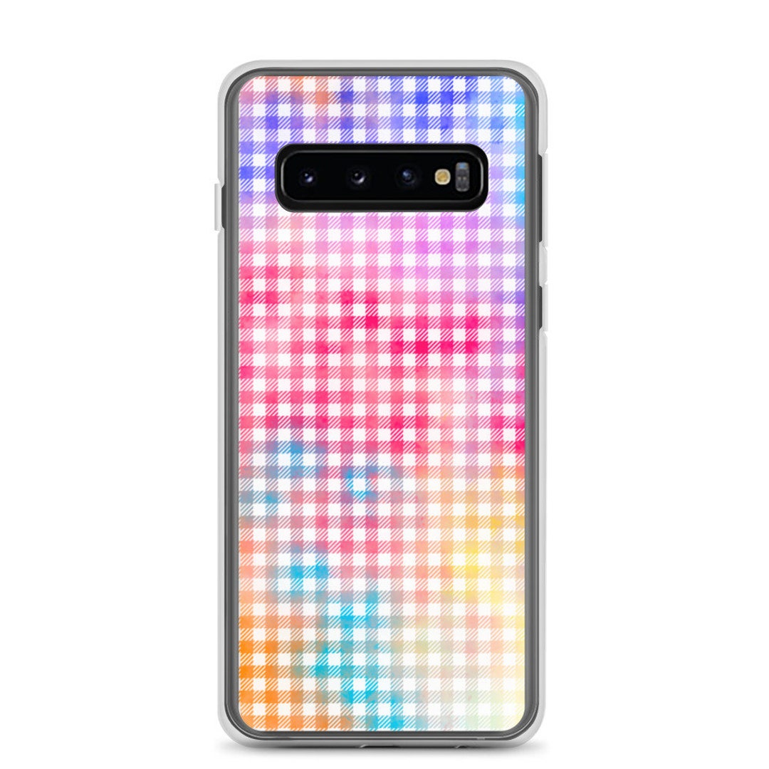 Samsung Phone Case With Pink Rainbow Tartan Pattern Overlay - Etsy