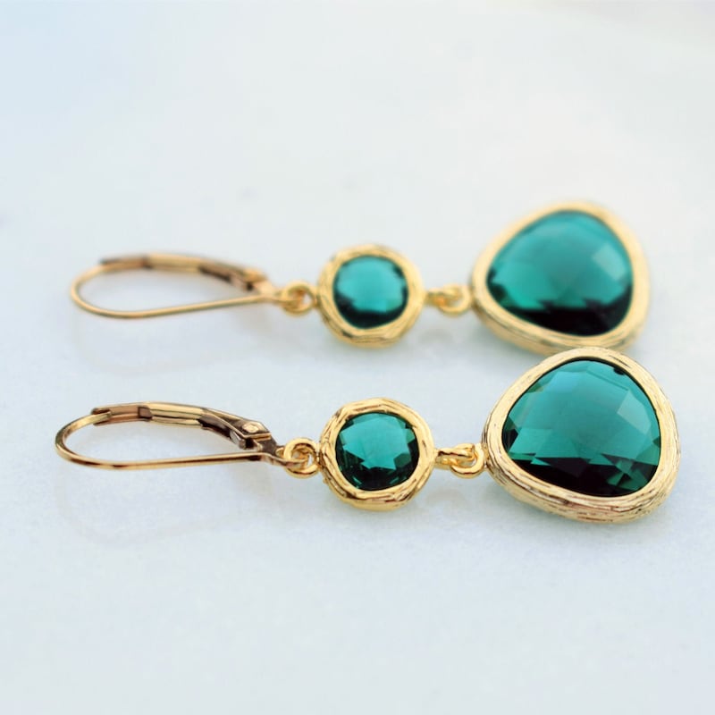 Green Earrings - Etsy