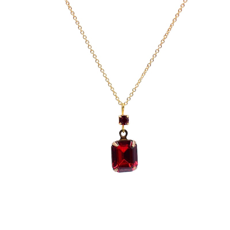 Ruby Necklace Vintage - Etsy