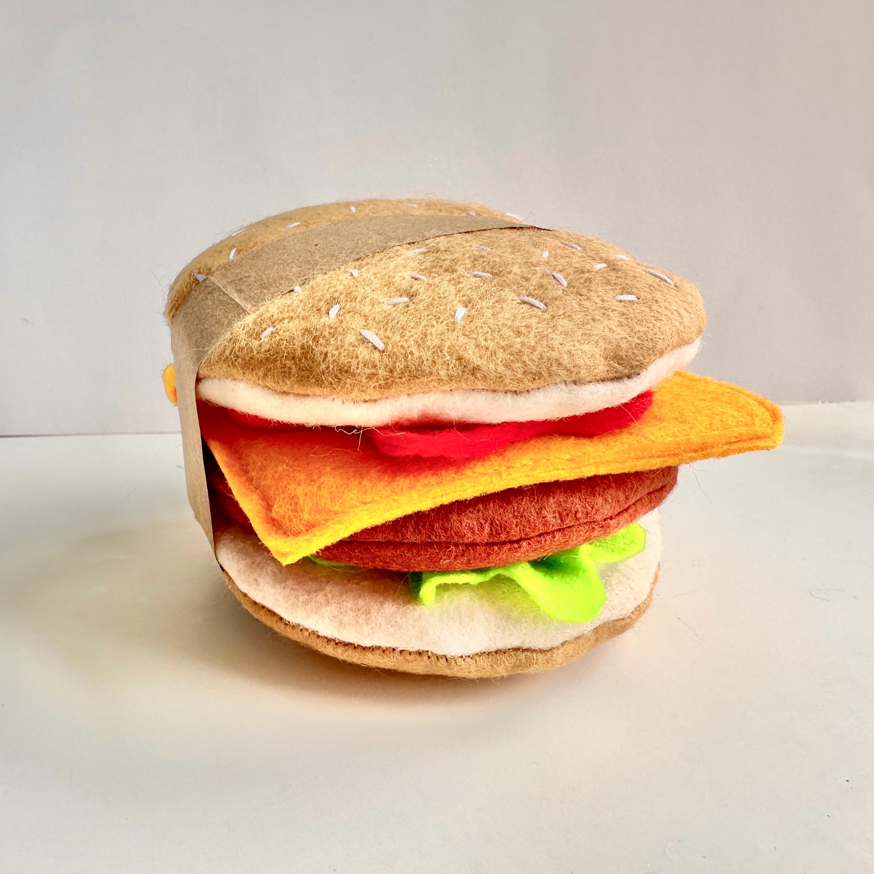 Felt Burger, Cheeseburger Play Food, Hamburger Toy, Felt Sandwich Set ...