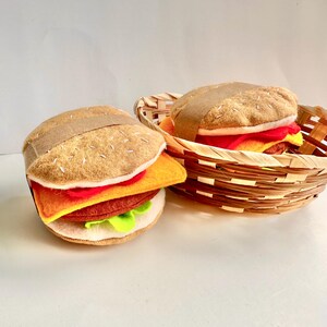 Felt Burger, Cheeseburger Play Food, Hamburger Toy, Felt Sandwich Set ...