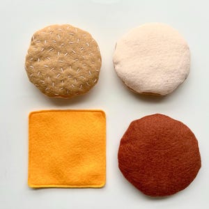 Felt Burger, Cheeseburger Play Food, Hamburger Toy, Felt Sandwich Set ...