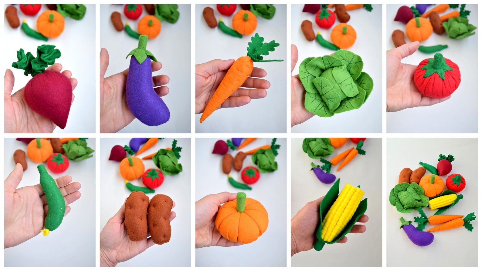 Vegetable Garden Play Set for Pretend Play Felt Food Set for - Etsy Canada