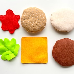 Felt Burger, Cheeseburger Play Food, Hamburger Toy, Felt Sandwich Set ...