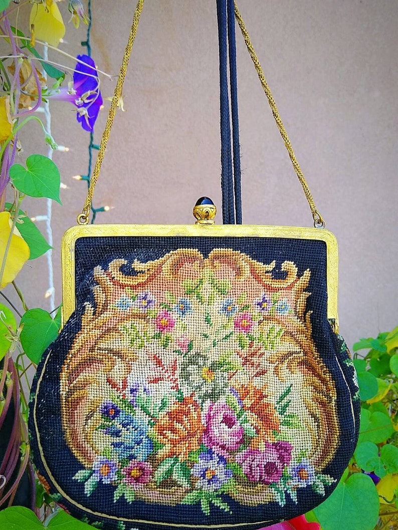 1950's Petit Point Purse - Etsy