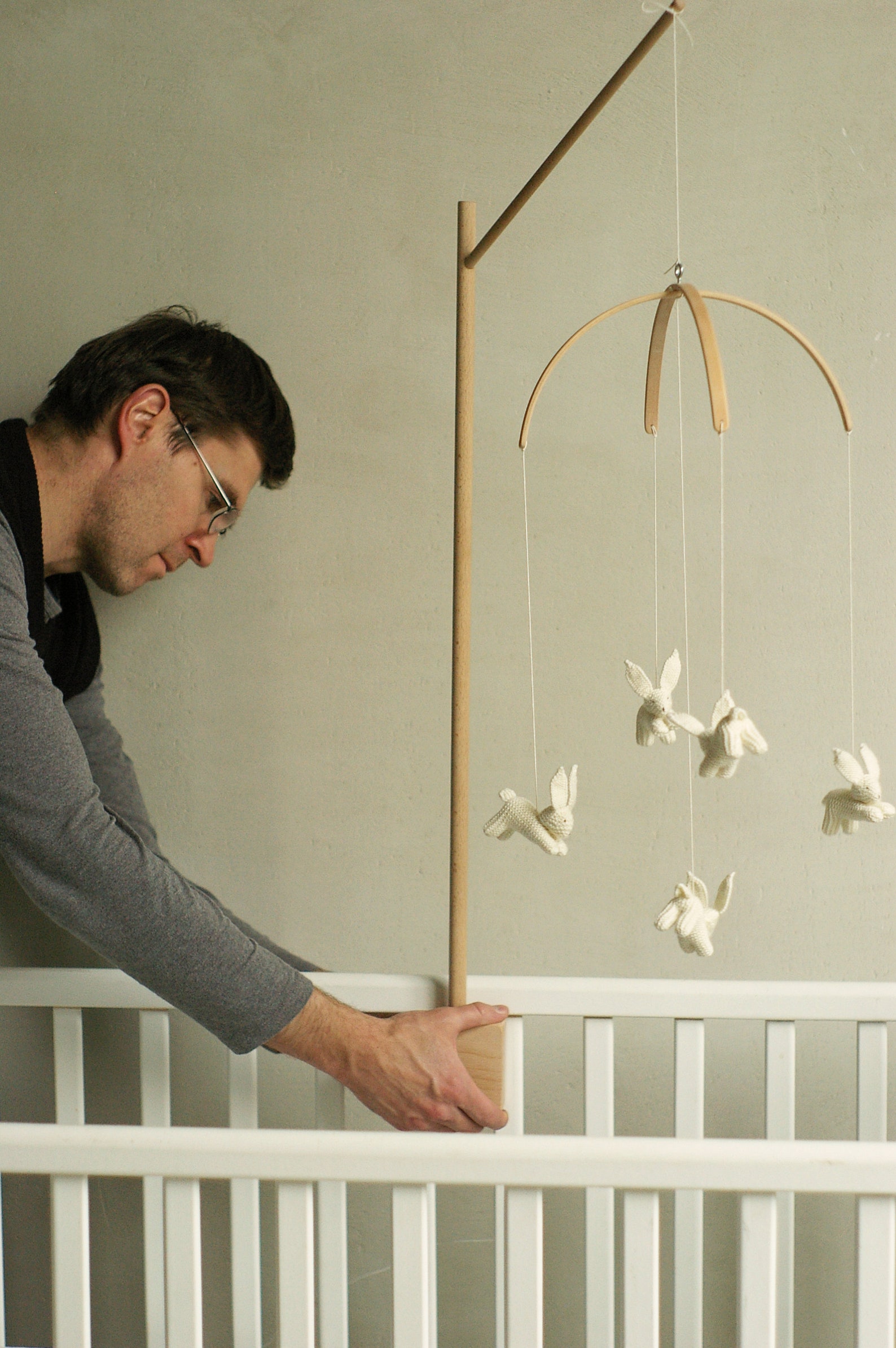 Wooden Mobile Hanger / Wooden Mobile Frame/ Baby Mobile Kit / DIY Baby ...