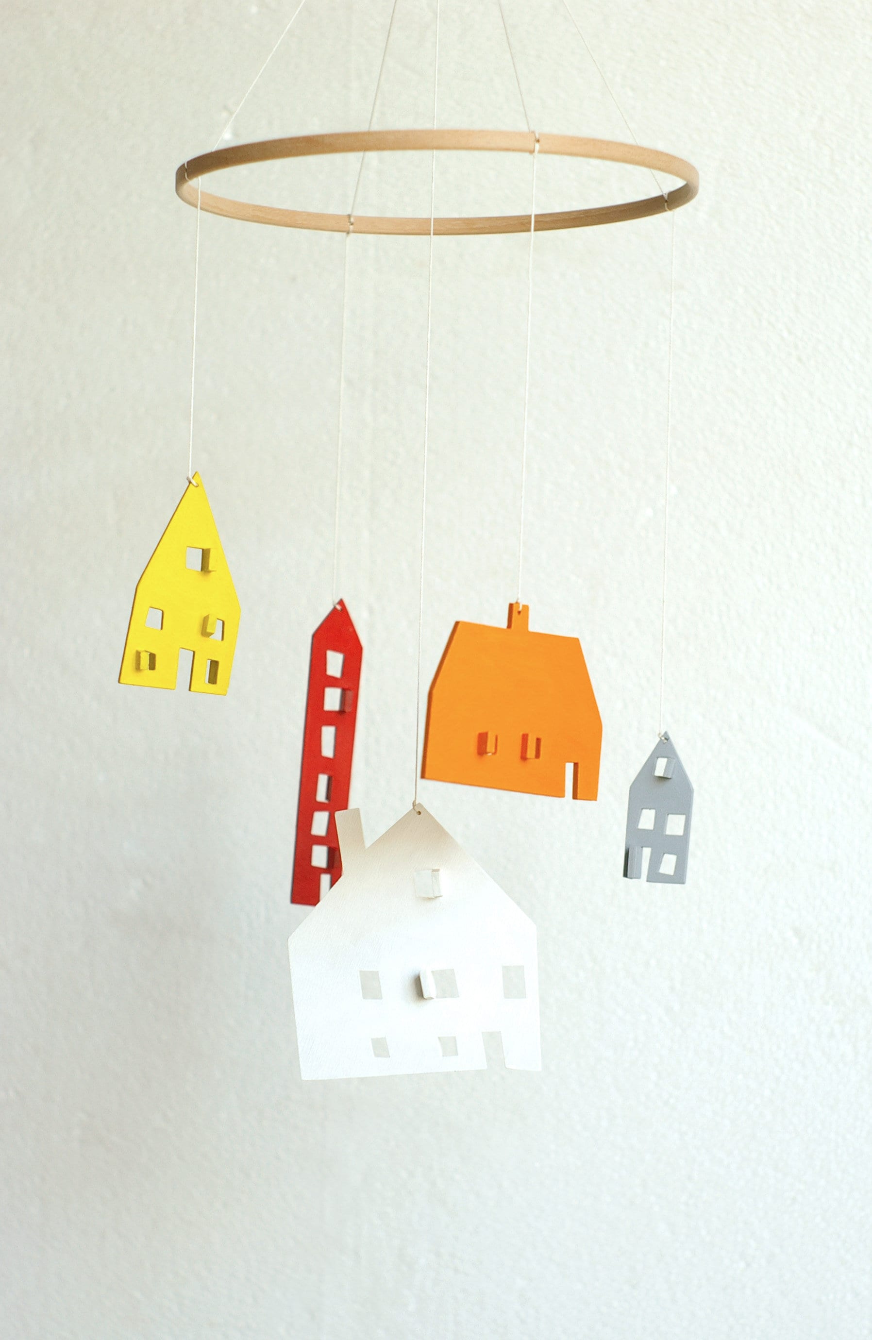 MY SMALL TOWN / Baby Mobile / Nursery Mobile / Wooden House Mobile ...