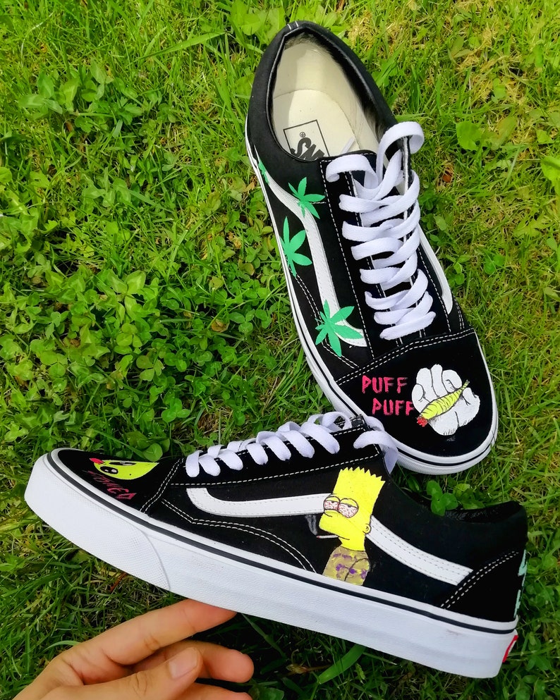 Stoner Bart Custom Vans Old Skool for Stoner Hand-painted Custom ...