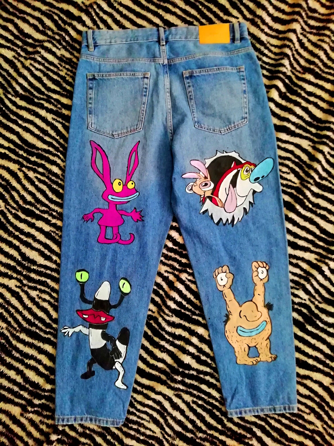 Anime Handmade Custom Jeans Manga Handpainted Denim Custom Anime ...