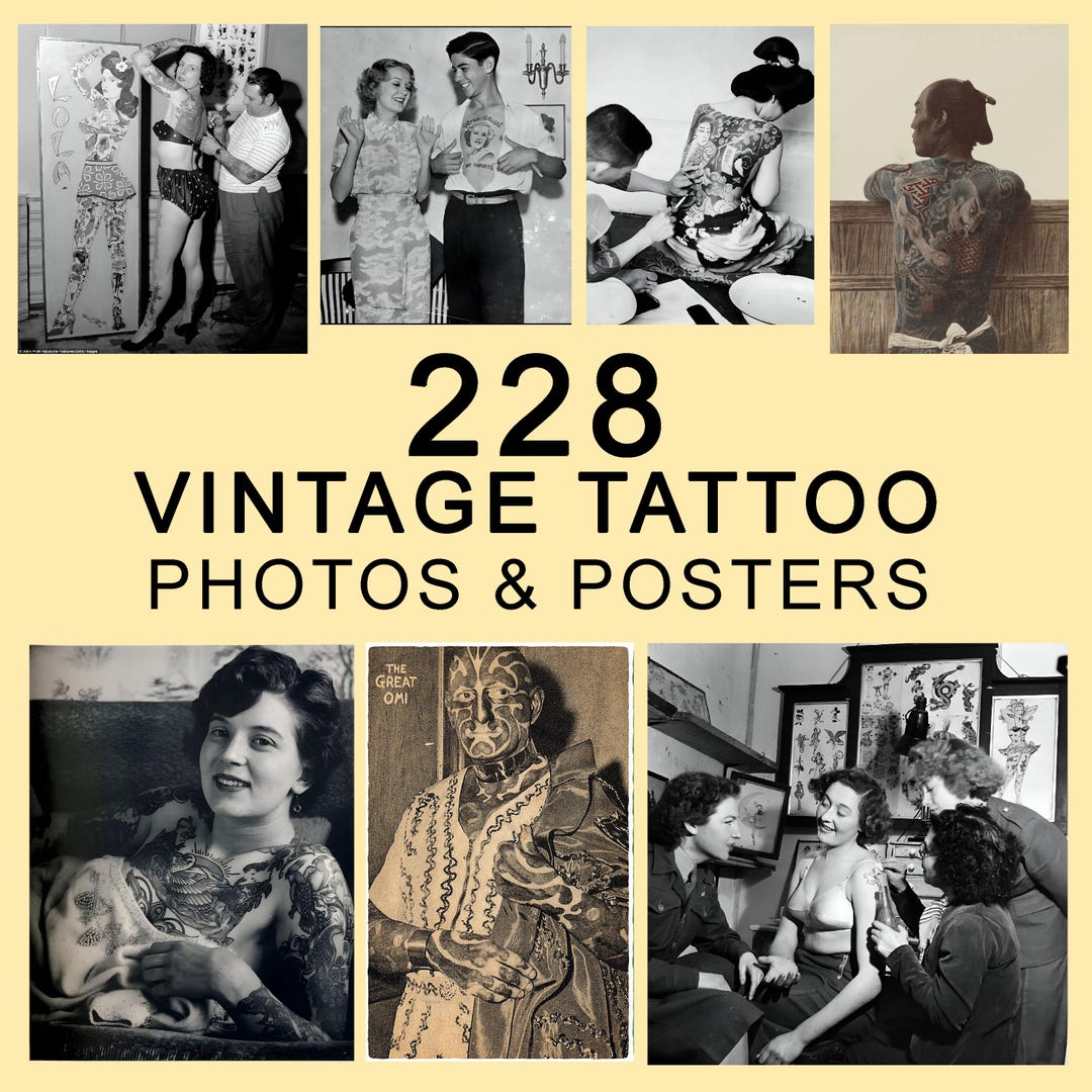 Vintage Tattoo Photography Print Retro Tattoo Parlor Wall Art ...