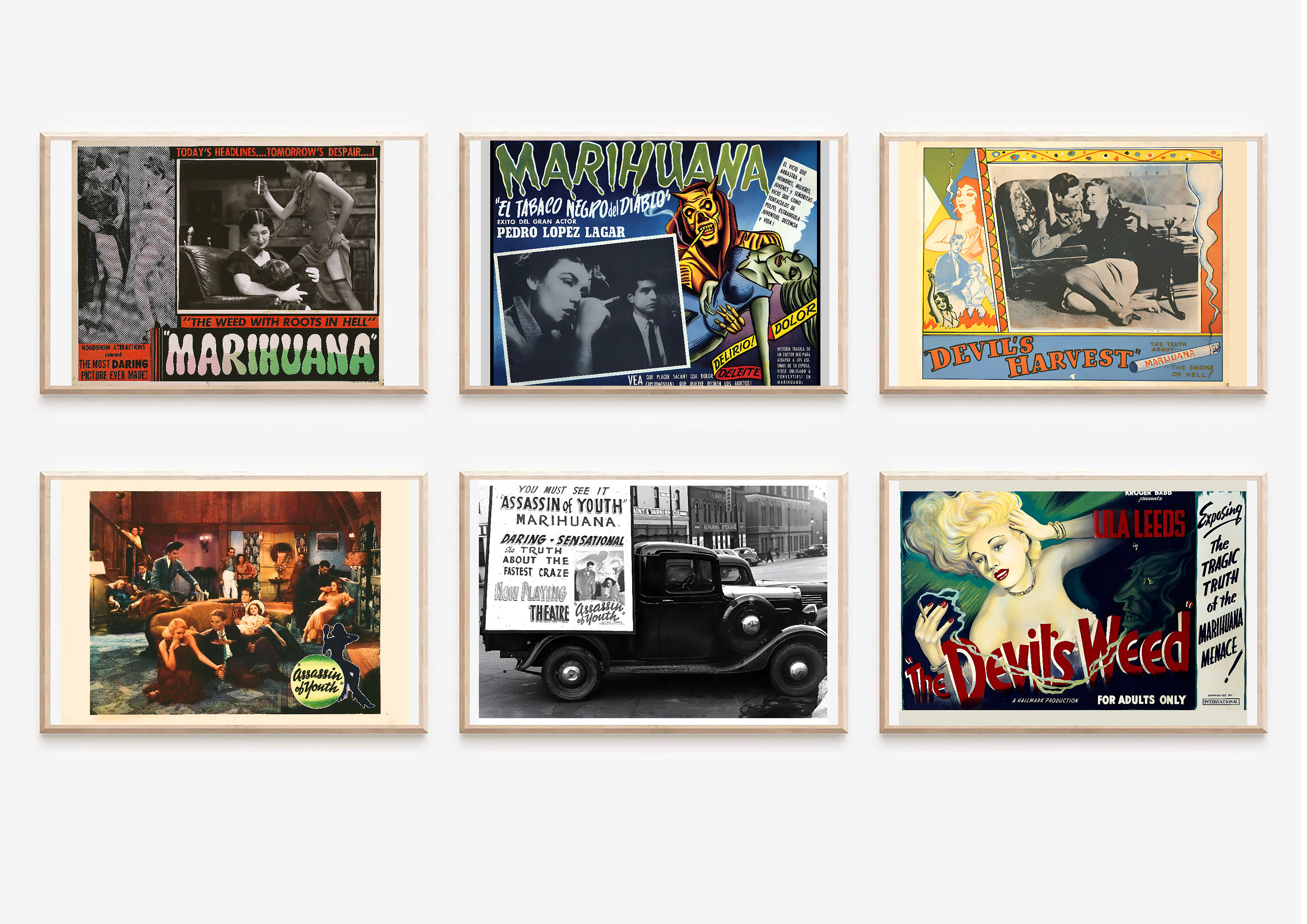 Retro Anti-drug Marijuana Poster Bundle Vintage Cannabis Wall Art Weed ...