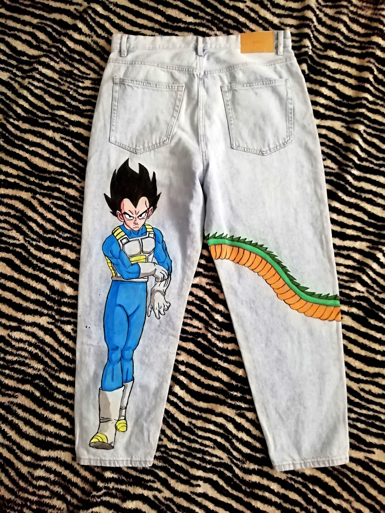 Anime Handmade Custom Jeans Manga Handpainted Denim Custom Anime ...