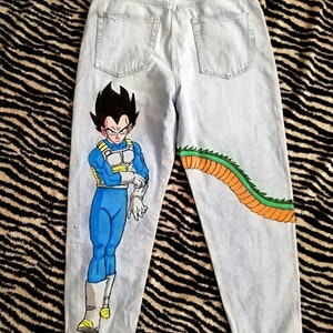 Anime Handmade Custom Jeans Manga Handpainted Denim Custom Anime ...